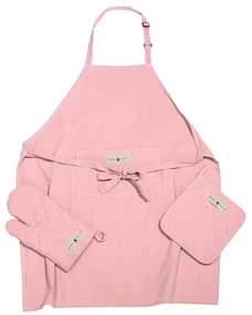 Ρόζ ποδιές κουζίνας και γάντια φούρνου | BIANO